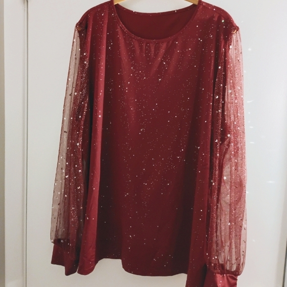 Unbranded | Tops | Womens Plus Size Burgundy Party Top Nwot | Poshmark